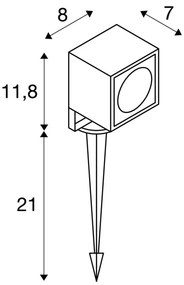 LA 231035 NAUTILUS čtvercový LED antracitová 230V/700mA COB LED 6.7W 55° IP65 3000K - BIG WHITE (SLV)