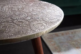 Designový odkládací stolek Hadelinde 50 cm antik stříbrný