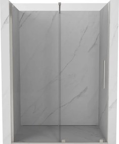 Mexen Velar, posuvné sprchové dveře do otvoru 150 cm, 8mm čiré sklo, broušená ocel, 871-150-000-01-97