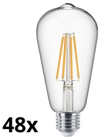 Výrobce po 1 ks | SADA 48x LED Žárovka VINTAGE ST64 E27/7W/230V 2700K | P5382