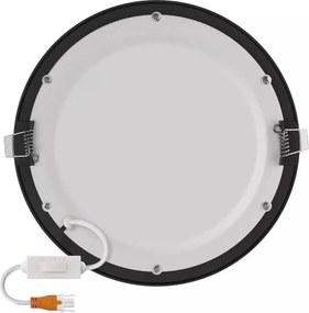 EMOS Černý vestavný LED panel kulatý 225mm 18W CCT Premium ZD1343