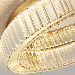 Toolight Toolight, LED křišťálové stropní svítidlo 40cm, 24W, 4000K, 1120lm, APP1720-C, zlatá matná, OSW-09301