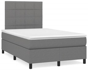 Box spring postel s matrací tmavě šedá 120x190 cm textil