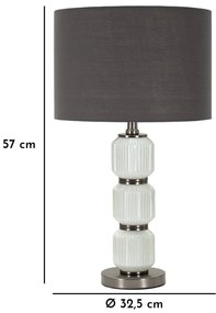 Šedá stolní lampa s textilním stínidlem (výška 57 cm) Bright – Mauro Ferretti