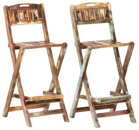 Skládací zahradní barové židle 2 ks masivní recyklované dřevo,  285907