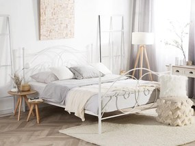 Manželská postel 160 cm DIROU (s roštem) (bílá). 1007237
