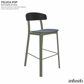 Kuchyňská židle Feluca Pop Barva kovové konstrukce: Reed green 6013F, Barva sedáku a opěradla z recyklovaného plastu: Coal black IR8022