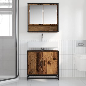 Sada koupelnového nábytku 2 ks Staré dřevo 65 x 33 x 60 cm 3402345