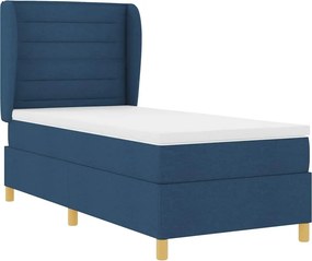 Postel s boxspringem s matrací s čelo Modrá 200 x 90 cm textil 3340675
