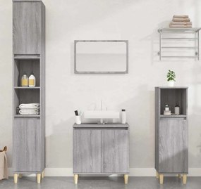 vidaXL 3dílný set koupelnového nábytku kompozitní dřevo [3185581] Barva: šedá sonoma