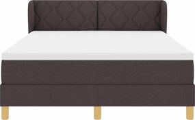 Postel s boxspringem s čelo Tmavě hnědá 160 x 200 cm textil 3340286