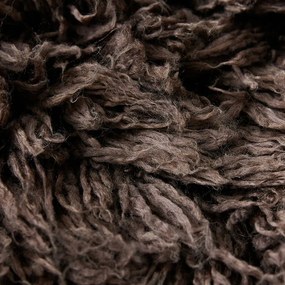 Hnědý nadýchaný vlněný koberec Fluffy rug espresso - 200*300 cm
