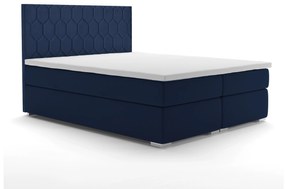 Kontinentální postel 140 cm Piranno (tmavě modrá riviera) (s úložným prostorem). 1044289