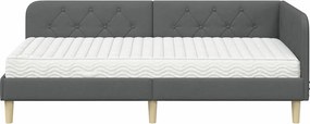 Rohový rám postele Tmavě šedá 90 x 190 cm textil 3394110