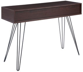 Konzolový stolek se 3 zásuvkami tmavé dřevo/ černý MALSALA Beliani