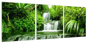 Obraz indonéských vodopádů (90x30 cm)