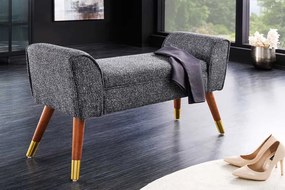 Designová lavička Rosaria antracit bouclé 90cm