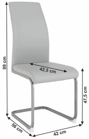 Jídelní židle MAREN - ekokůže, šedá