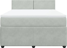 Box spring postel s matrací světle šedá 160x200 cm samet 3287776