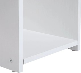 HOMCOM Úsporný stůl pro domov a kancelář, moderní počítačový stůl, držák CPU, dřevěná klávesnicová police, 80x45x75cm, bílý