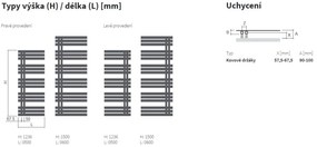 Isan Miro ELEKTRO 1236 x 500 mm koupelnový radiátor bílý