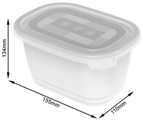 Rotho S - Sada boxů, krabiček, dóz na mražení potravin,  Rotho FREEZE, bílá, sada 4 x 0,75