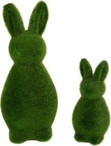 Zelená dekorativní figurka králíka Rabbit Flock Green S - Ø 7*14 cm