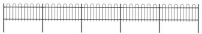 vidaXL Zahradní plot s obloučky ocelový 8,5 x 0,8 m černý