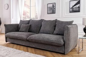 Designová 3-místná pohovka Cocooning šedá bouclé 225cm