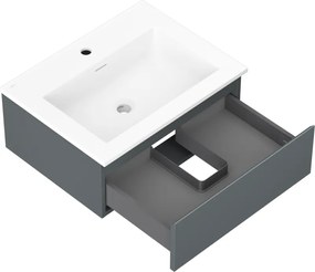 Mexen Orio, koupelnová skříňka 60 cm s umyvadlem Otis, 1 zásuvka, grafitová matná/bílá matná, 91A10-06023-1-BF66-W18M01