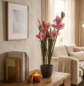 Půvabná umělá orchidej v květináči - 14*14*55 cm