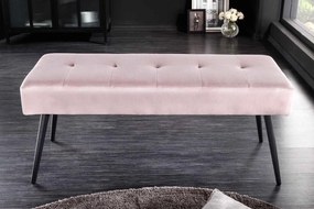 Designová lavice Bailey 100 cm růžový samet