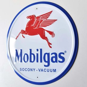 Plechová cedule Mobilgas Pegasus round 30 cm