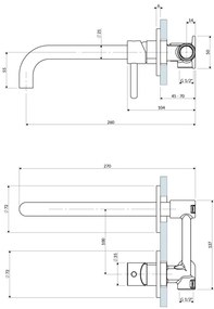 Omnires Y Y1215HLNI Podomítková umyvadlová baterie, nikl - Omnires