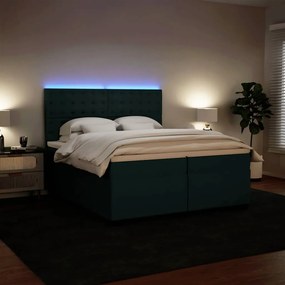 Box spring postel s matrací tmavě zelená 200x200 cm samet 3293317