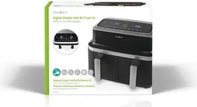 Nedis KAAF320BK černá / Horkovzdušná fritéza / 2x 4.2 l / 2600 W / Čas