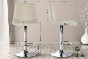 Barová židle Lex umělá kůže chromovaná konstrukce – krémová