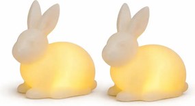 LED svíčky z pravého vosku na baterky, králík, 10 × 10 × 5,5 cm, bílá, sada 2 ks, CR2032