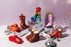 Skleněná vánoční ozdoba 7 cm Cowboy Boot – Sass &amp; Belle