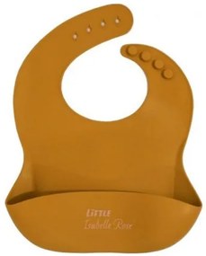 Silikonový dětský bryndák s kapsou – hořčicový, Little Isabelle Rose