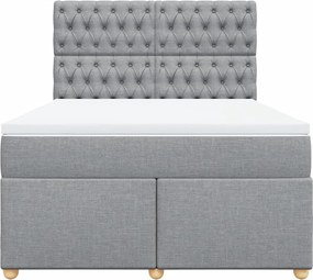 Box spring postel s matrací světle šedá 140 x 190 cm textil 3291282