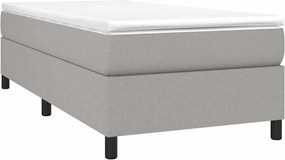 Rám postele s boxspringem světle šedý 90 x 200 cm textil 3120830