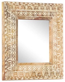 Ručně vyřezávané zrcadlo 50 x 50 x 2,6 cm masivní mangovník - Default Title