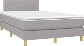 Box spring postel s matrací a LED světle šedá 120x200 cm textil 3133621