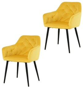 LuxuryForm Jídelní židle Atlanta - žlutá - SET 2 ks