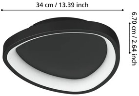 Eglo 901584 - LED Stmívatelné stropní svítidlo LORETELLO LED/12W/230V černá + DO