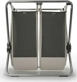 Simplehuman Skladací koš na prádlo dvojitý hnědá / ocel + polyester