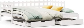 Válenda s přistýlkou a zásuvkami bez matrace bílá 90x190 cm 3302254