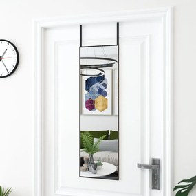 Zrcadlo na dveře černé 30 x 100 cm sklo a hliník 327405