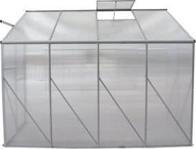 Zahradní skleník ke stěně, polykarbonát, 122x252x199 cm, MABON TYP 2
